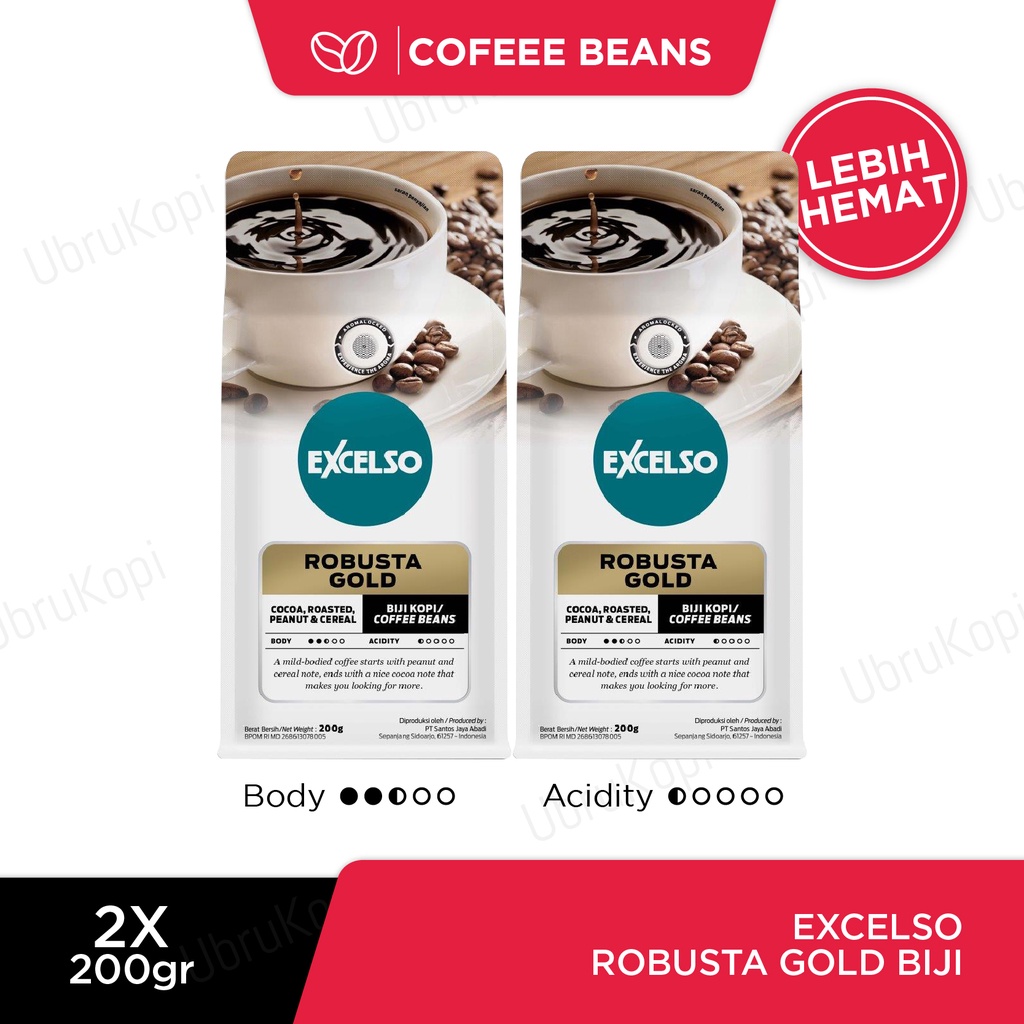 Jual EXCELSO ROBUSTA GOLD BIJI 200G TWIN PACK | Shopee Indonesia