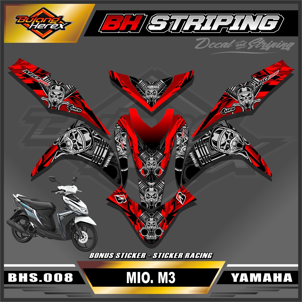 Jual Striping Decal Yamaha Mio M3.Stiker Decal Lis Variasi Mio M3 Full ...