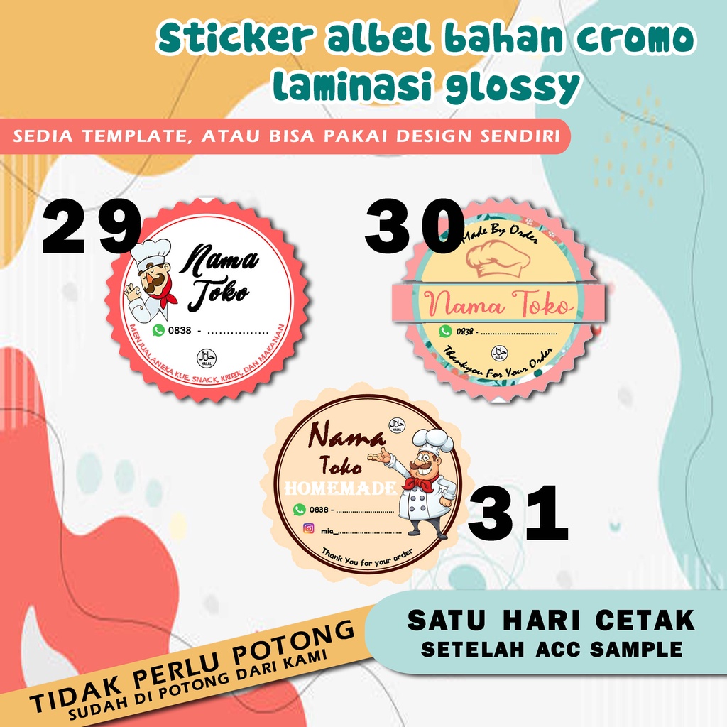 Jual HARGA 1 LEMBAR A3 ISI TERGANTUNG UKURAN STIKCER LABEL POLA STIKER ...