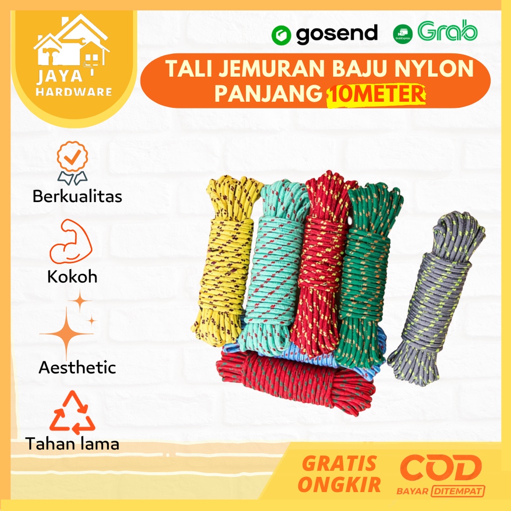 Jual Tali Jemuran 10 Meter / Tali Jemuran Gantungan Baju Pakaian Tali ...