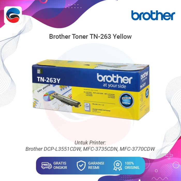 Jual BROTHER Toner Laserjet TN263Y TN263 TN 263 Yellow Kuning Original ...