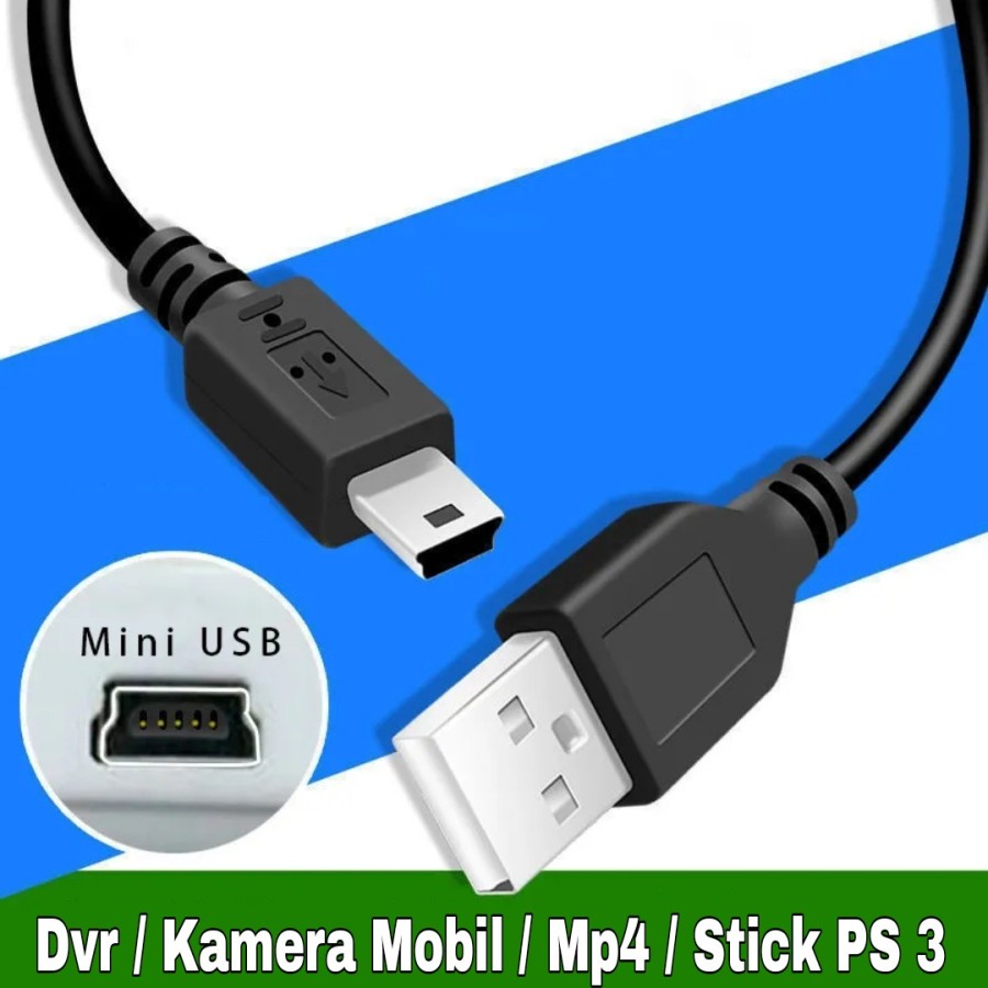 Jual KABEL MINI USB TO USB 1,2 METER KABEL CHARGING DVR MOBIL | Shopee ...