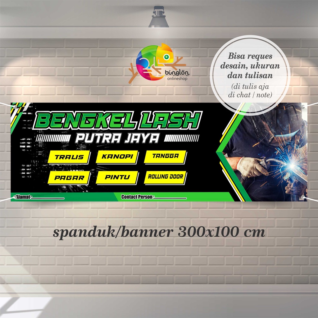 Jual Spanduk Banner 300x100 Cm Spanduk Bengkel Las, Spanduk Murah ...