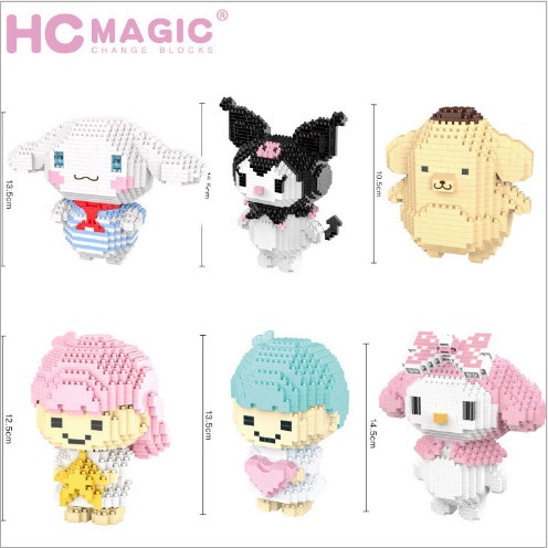 Jual Brick Nano Block Sanrio Karakter Melody Kuromi Mainan Balok Diy 3D ...