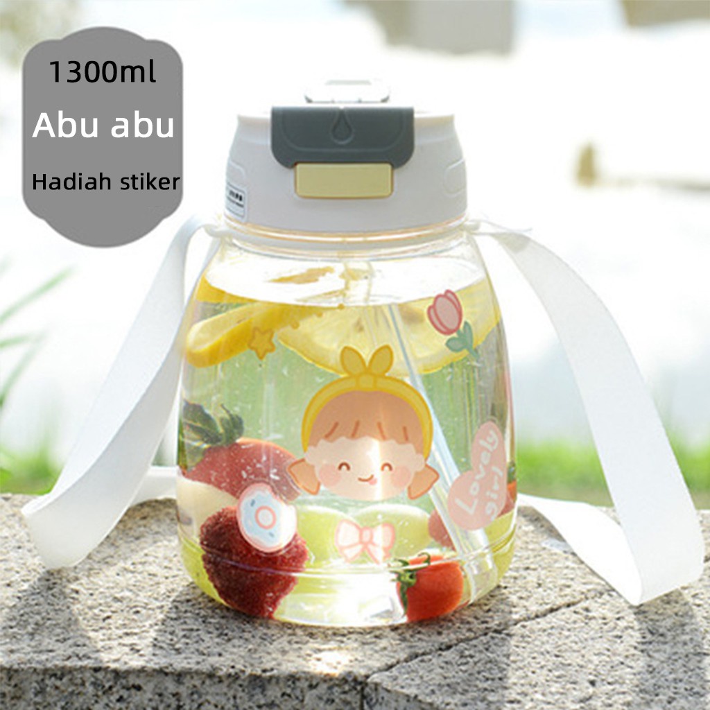 Jual 1100/1300ML Botol Minum motivasi gratis stiker botol air minum ...