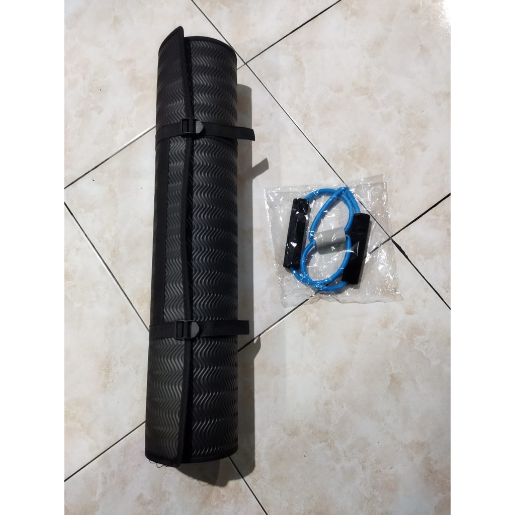 Jual PAKET HEMAT OLAHRAGA workout/ yoga dapat matras olahraga dan tali ...