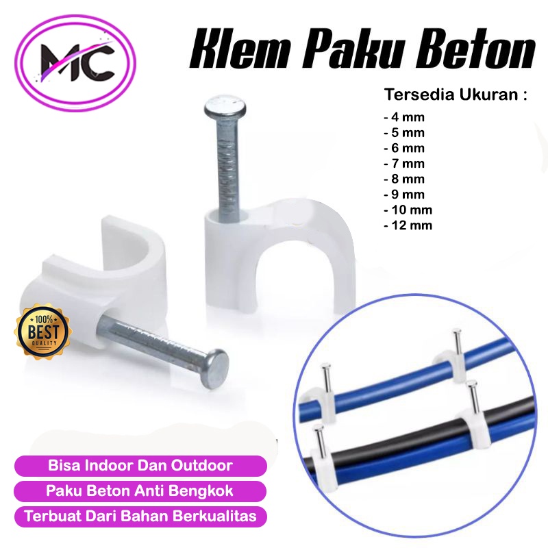 Jual Klem Kabel Listrik Pln Klem Kabel Listrik Paku Beton Klip Kabel ...