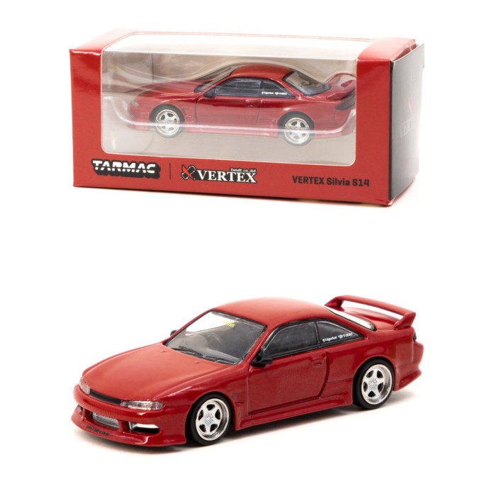 Jual TARMAC WORKS NISSAN SILVIA S14 VERTEX RED METALLIC 1/64 TERMURAH | Shopee Indonesia