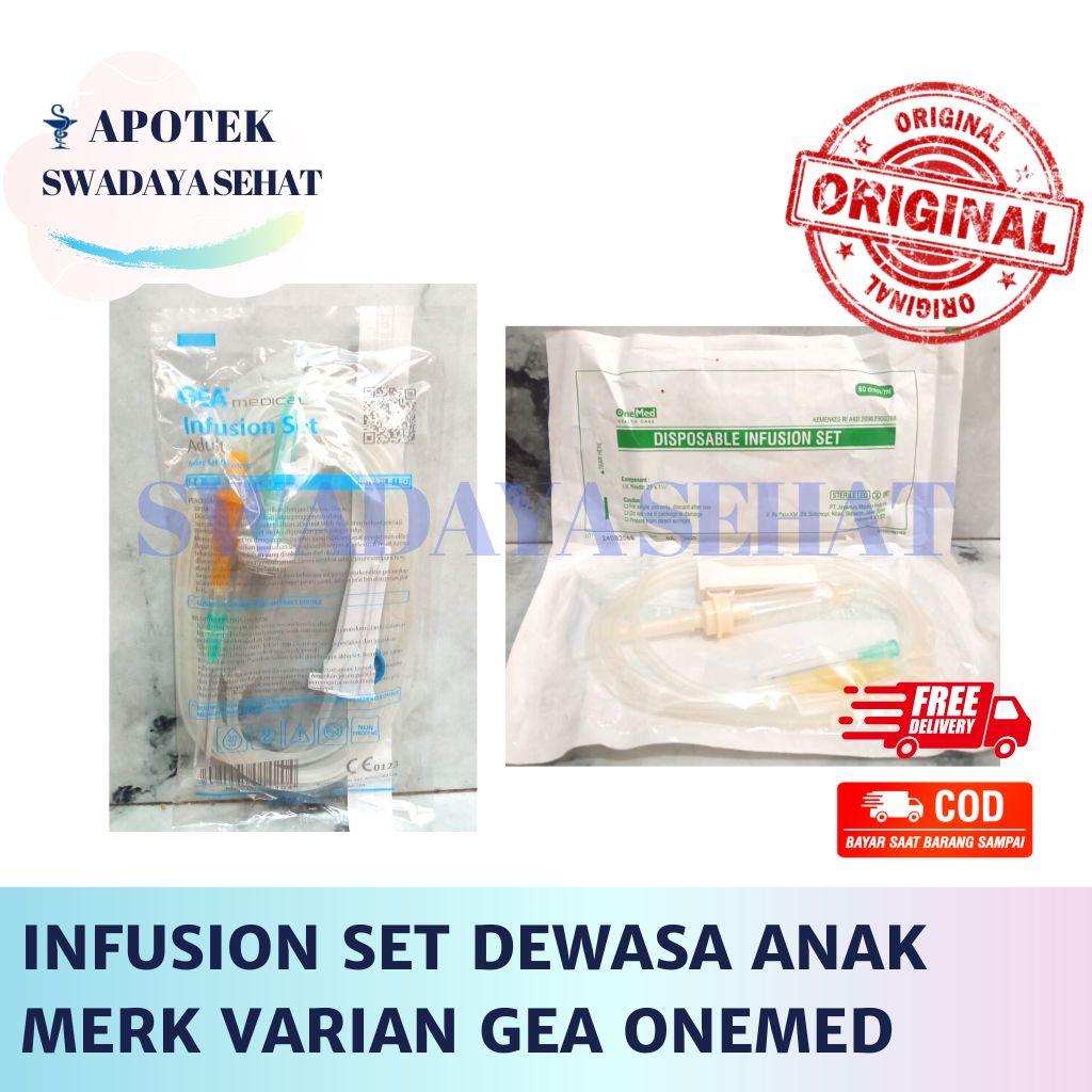 Jual INFUSION SET - Infus Set Dewasa Anak Onemed 20tpm 60drops Alat ...