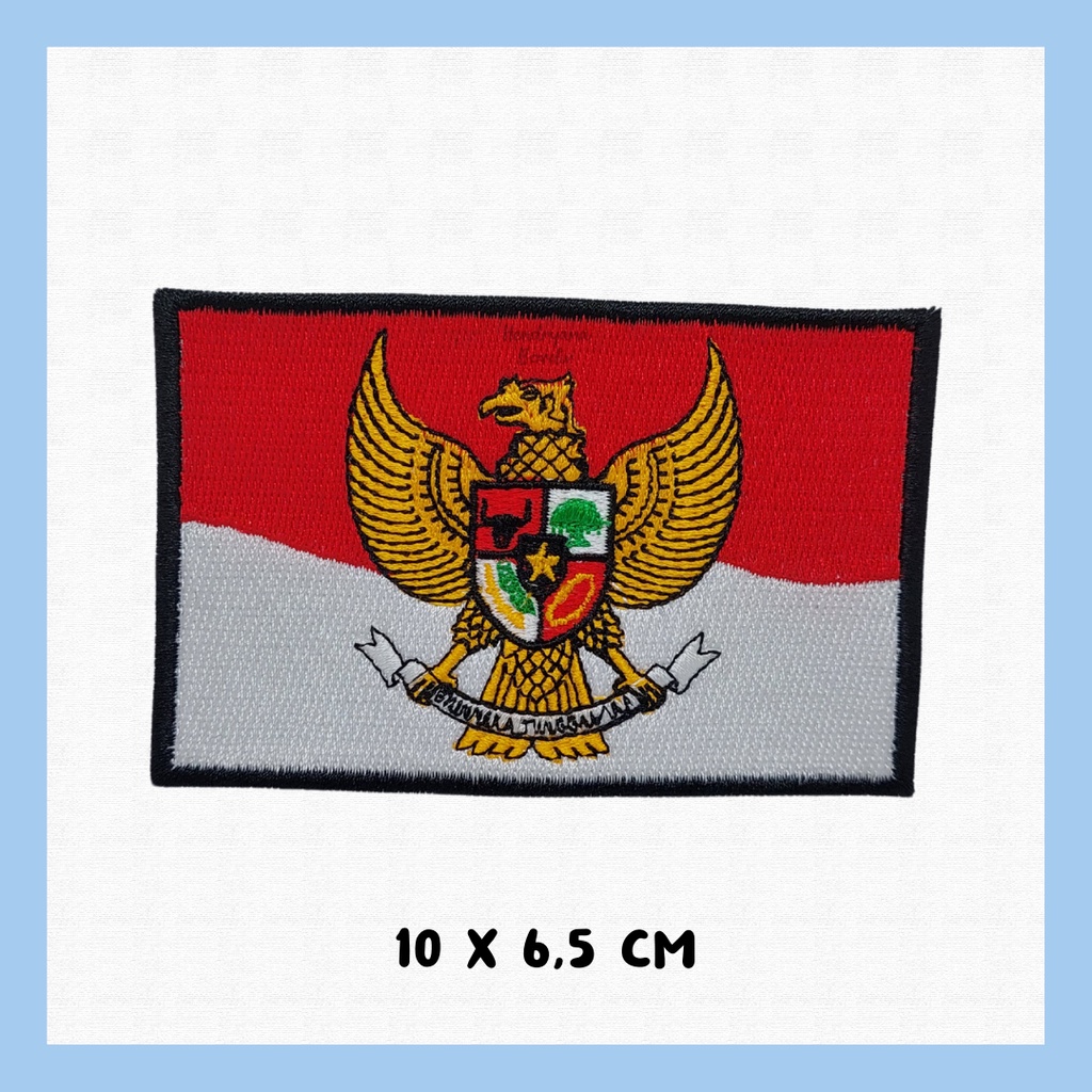 Jual Bordir Logo Bendera Garuda Merah Putih List Hitam | Shopee Indonesia