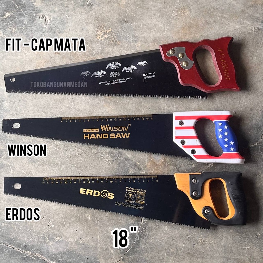 Jual GERGAJI KAYU TANGAN 18 INCH - BIASA SD BAGUS CAP MATA / HAND SAW ...