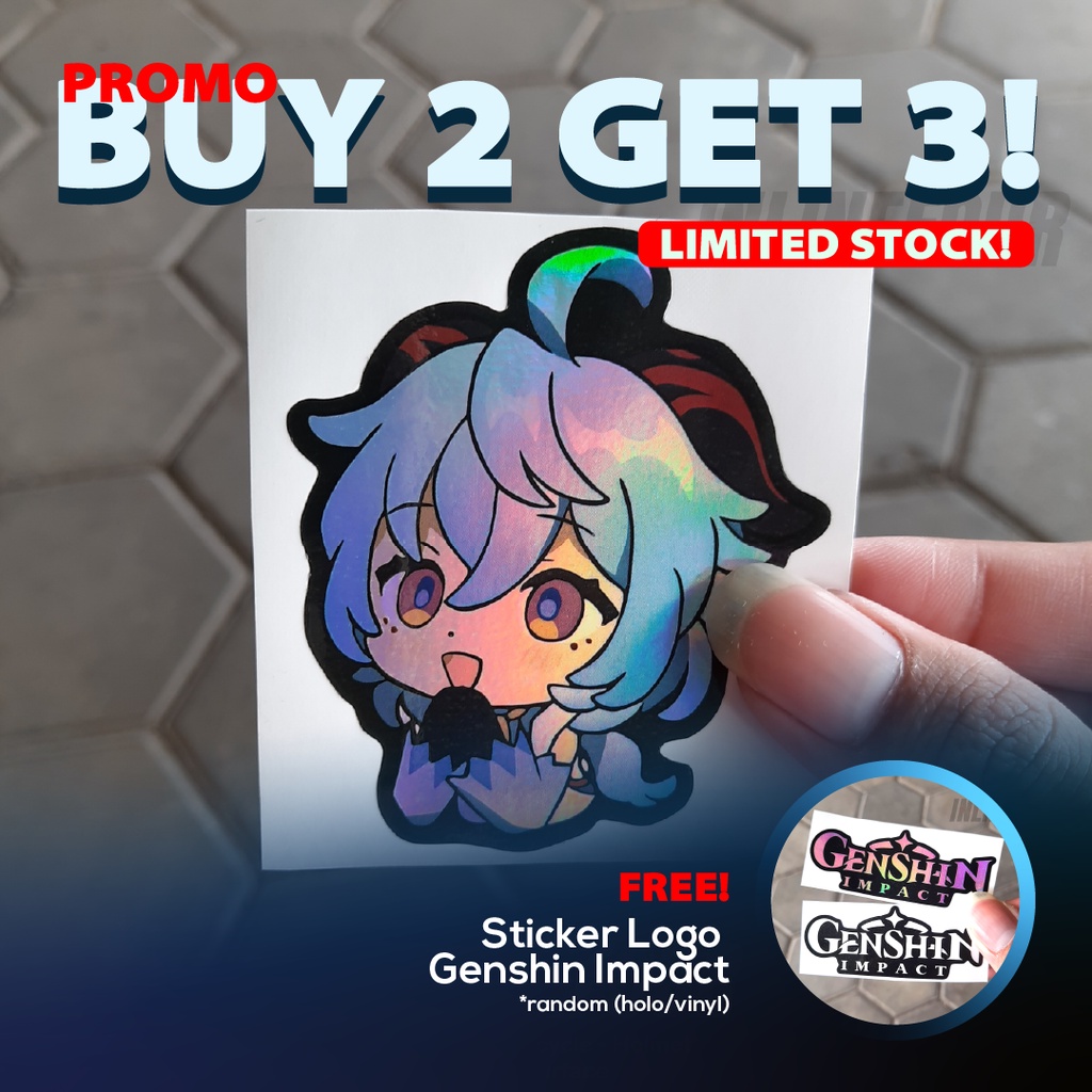 Jual Stiker Hologram Sticker Genshin Impact - Ganyu - Anime Wibu Jepang ...