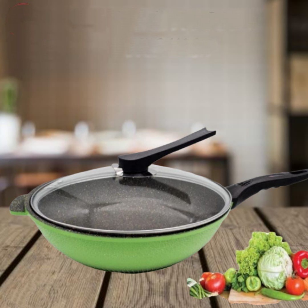 Jual Wok Pan Panci Suggo Anti Lengket Dan Tutup Kaca 28cm | Shopee ...