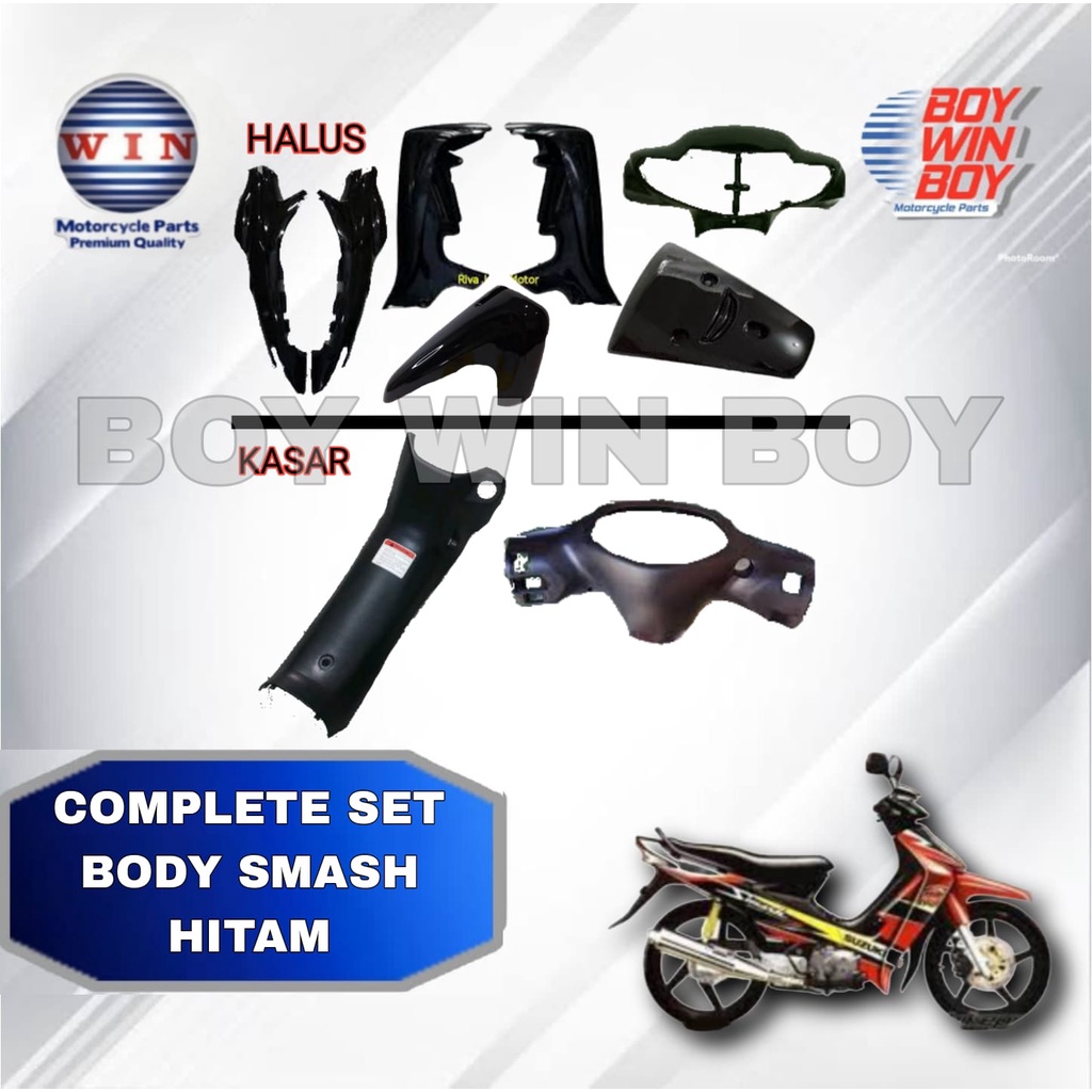 Jual COMPLETE SET BODY SMASH HITAM MERK WIN | Shopee Indonesia