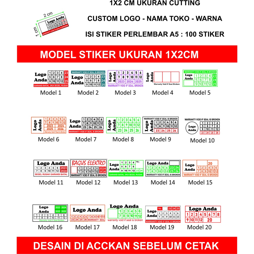 Jual Serba 10 Ribu Stiker segel Garansi Semua Ukuran Kertas Pecah Telor ...