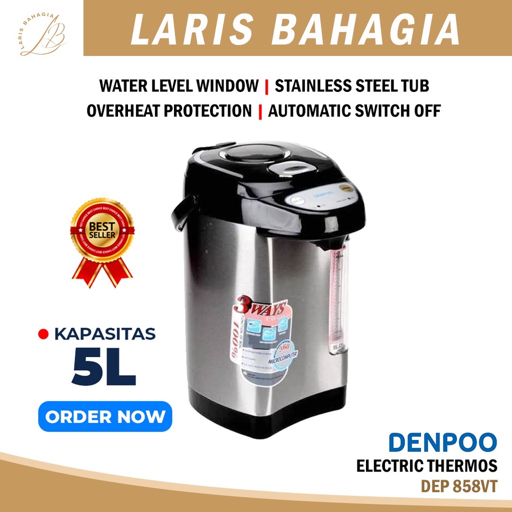Jual Elektric Pot Termos Listrik 5 Liter DENPOO DEP 858VT | Shopee ...