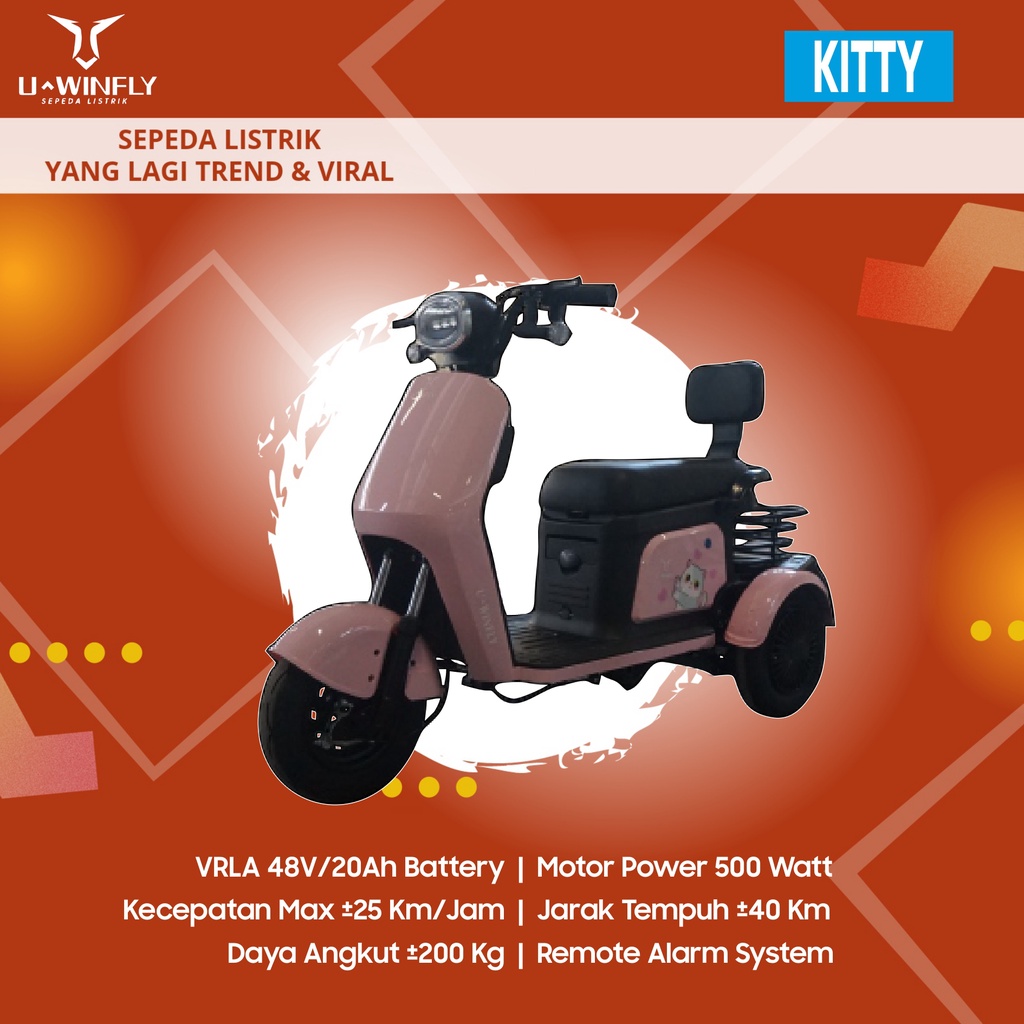 Jual SEPEDA LISTRIK RODA TIGA UWINFLY KITTY NEW GARANSI RESMI | Shopee ...