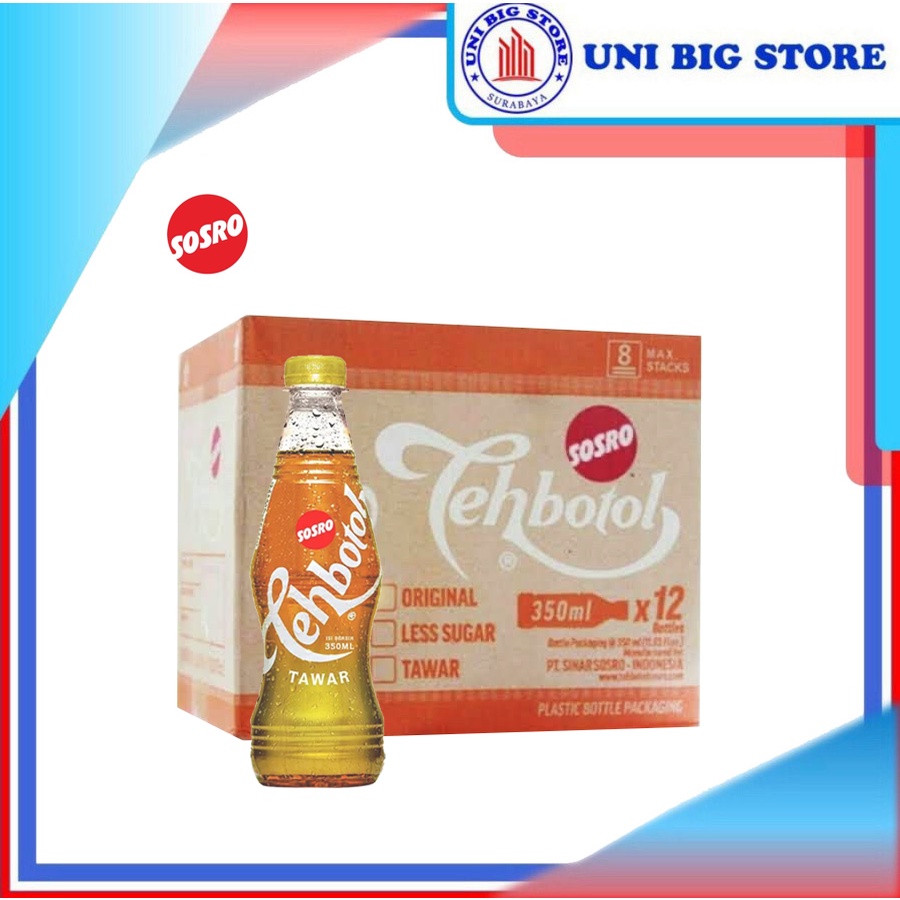 Jual Teh Botol Sosro Tawar 350 ml x 12 pcs DUS Unsweetened Jasmine Tea | Shopee Indonesia