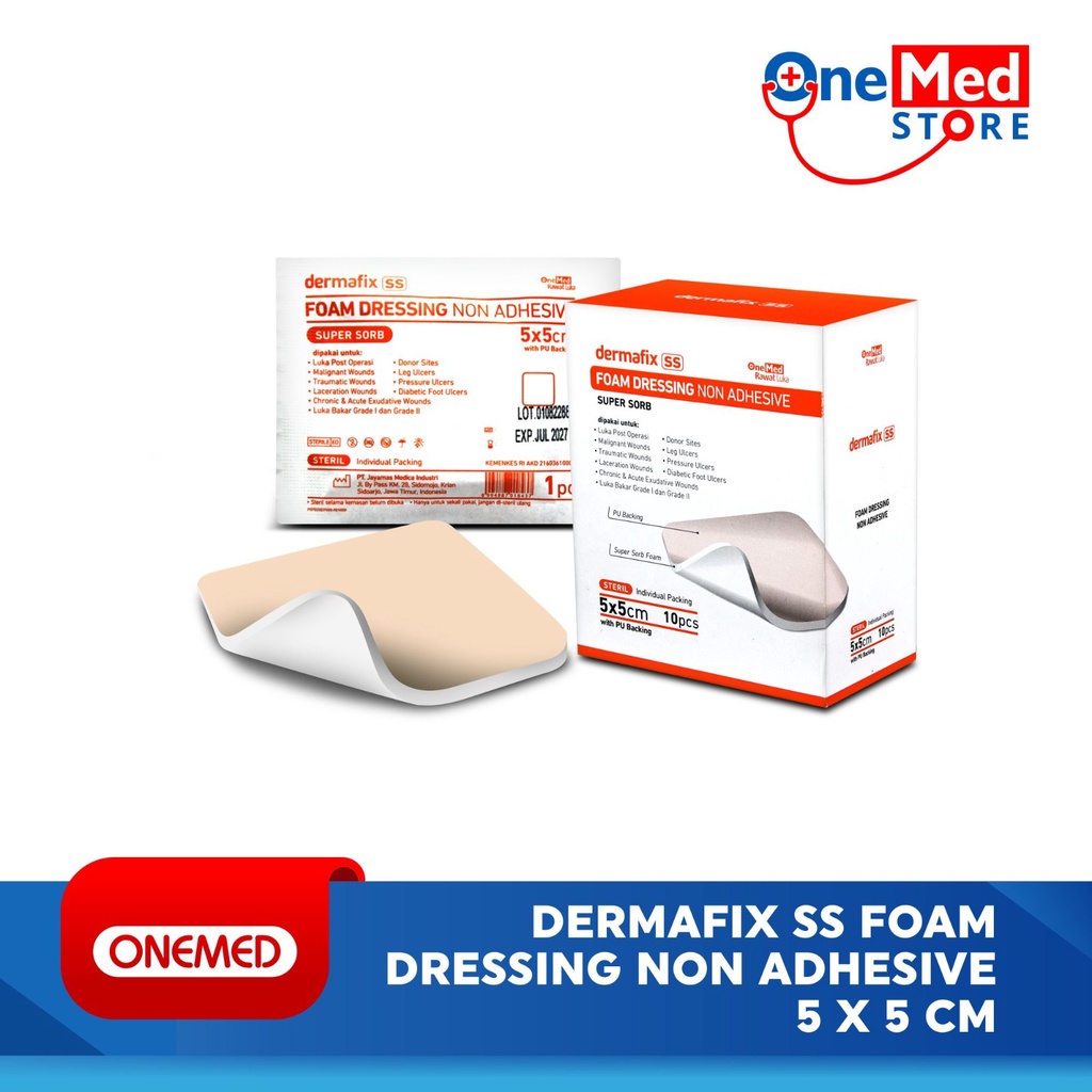 Jual Dermafix SS Foam Dressing Non Adhesive 5 x 5cm OneMed 1 Pcs OJ ...