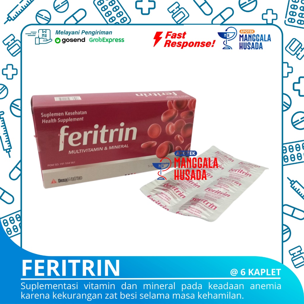 Jual FERITRIN MULTIVITAMIN & MINERAL @ 6 KAPLET | Shopee Indonesia