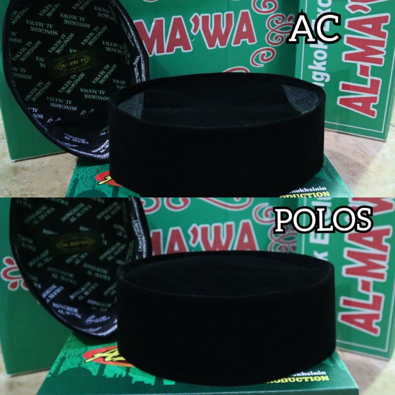 Jual SONGKOK EXCLUSIVE AL MA'WA POLOS HITAM SONGKOK POLOS DAN AC ...