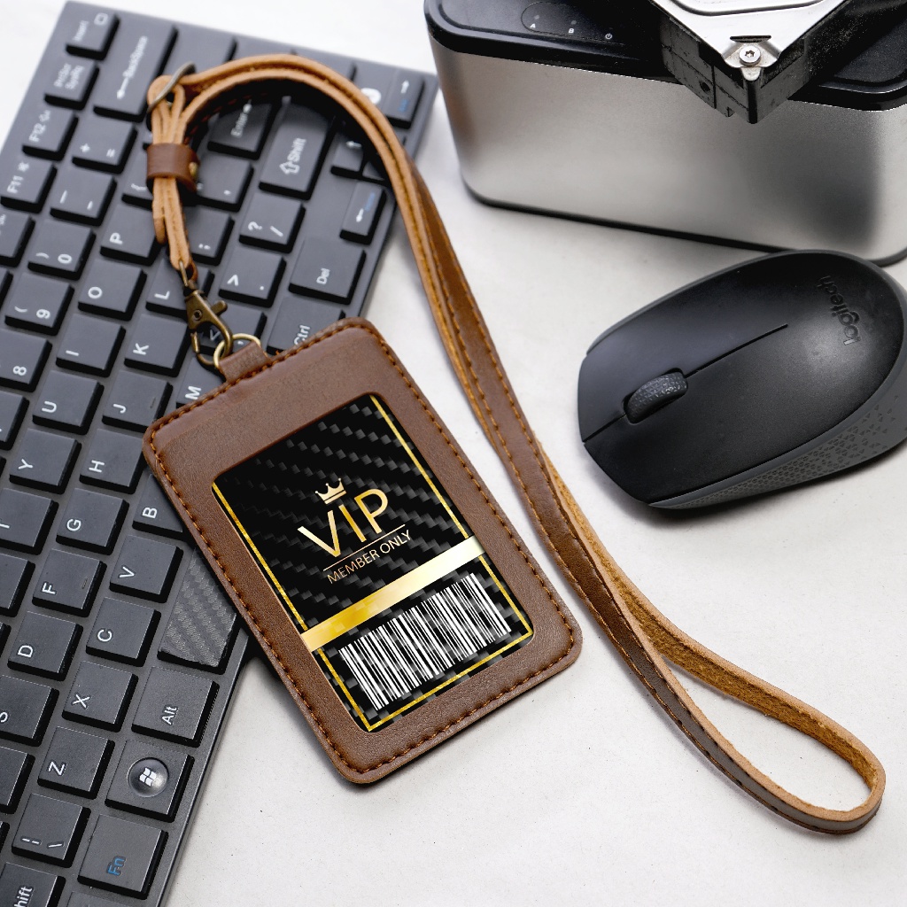 Jual Lanyard Dan Name Tag Id Card Name Tag Kulit Custom Nama Logo Dan ...