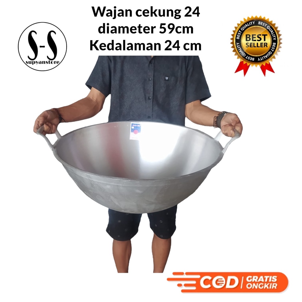 Jual wajan kuali cekung ceper besar jumbo ukuran 24 diameter 59cm ...