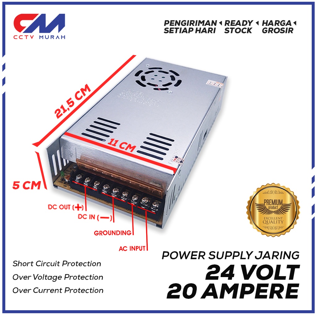 Jual POWER SUPPLY 24V/20A || Type S-480-4 || POWER SUPPLY SWITCHING ...