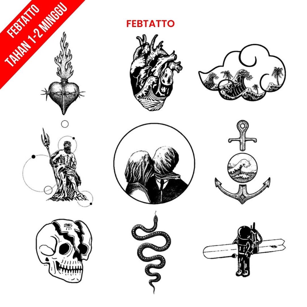 Jual Tato Basic Tahan 5-7 Hari Tato Temporer Tengkorak Ular Organ Tato ...