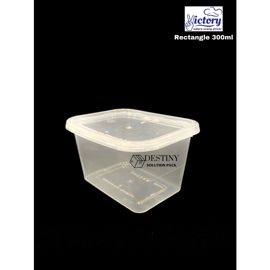 Jual Thinwall Victory Rectangle 300ml 25 Pcs Shopee Indonesia