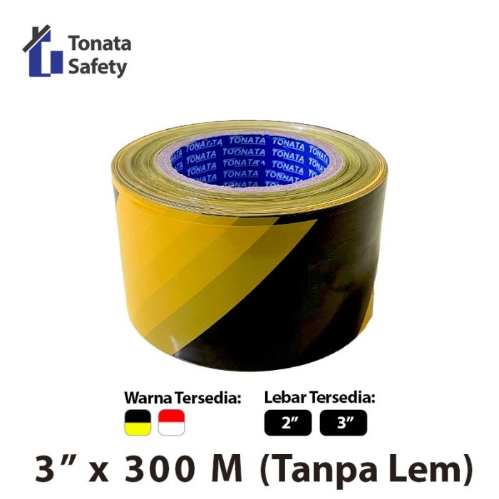 Jual TONATA POLICE LINE KUNING HITAM BARIKADE PEMBATAS JALAN 3" X 300 ...