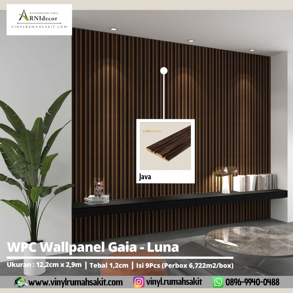 Jual WPC Wall Panel Dinding Gaia Series Luna Tebal 1,2cm - PVC Motif ...