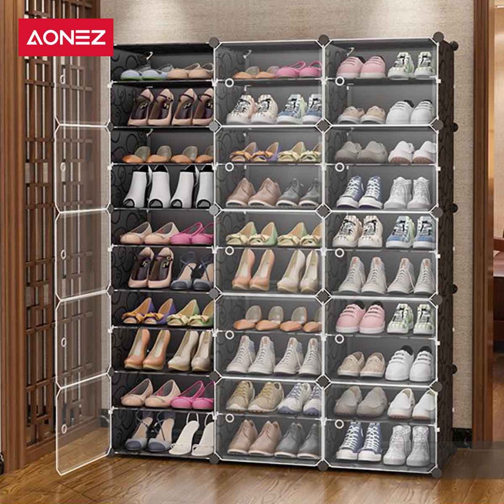Jual AONEZ Rak Sepatu Susun Lemari Rak Sepatu 12 Layer Anti Debu Tebal ...
