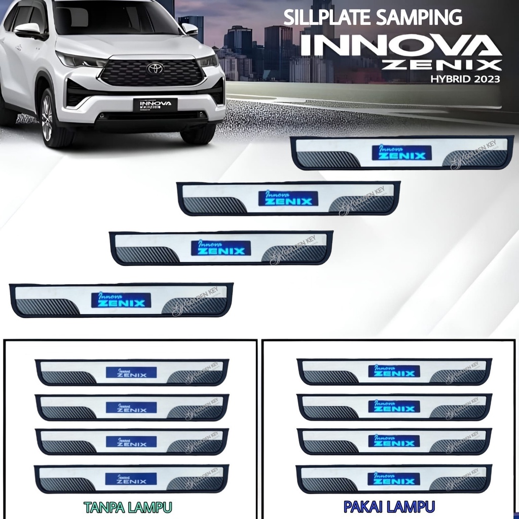 Jual Sillplate Samping Innova Zenix 2023 Side Scuff Plate Deluxe Carbon ...