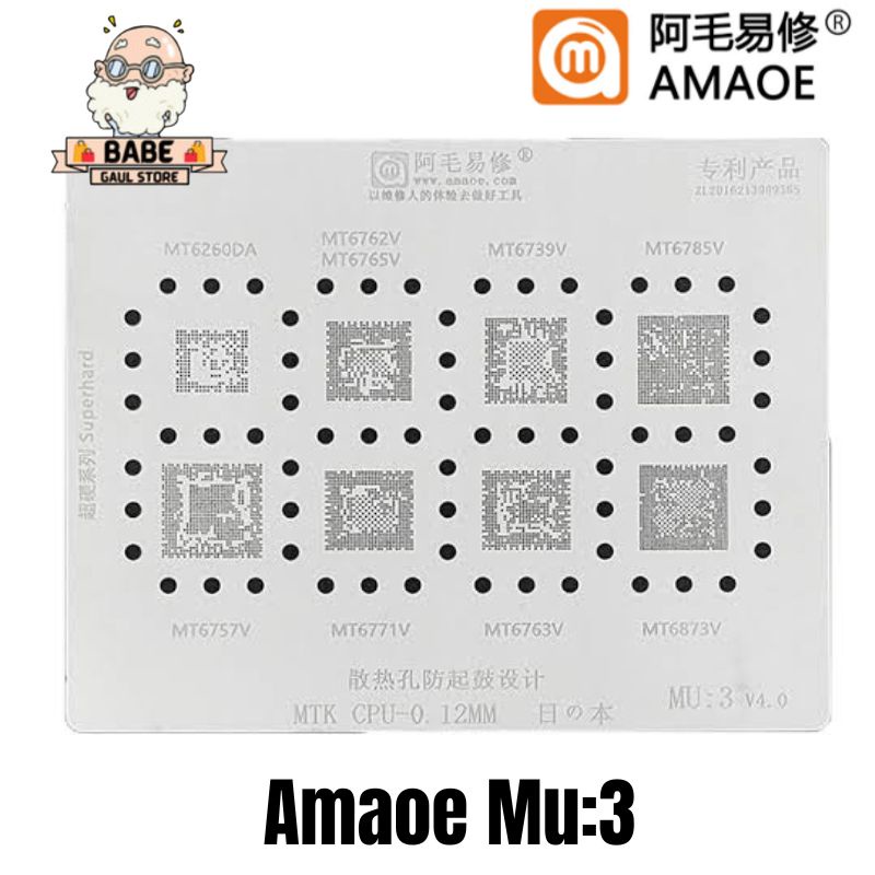 Jual Plat Amaoe MU3 Cetakan IC Cpu Mt6765V Mt6762V Mt6763V Stencil ...