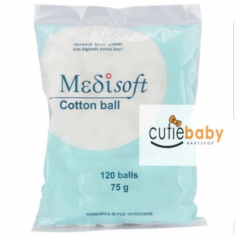 Jual [CUTIE BABY] MEDISOFT COTTON BALLS 120 KAPAS BULAT KAPAS LEMBUT ...