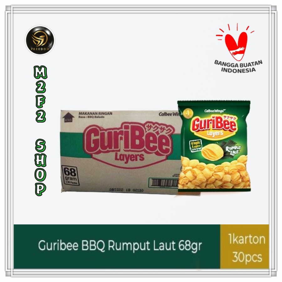 Jual Keripik GuriBee Layers Snacks Rumput Laut - 65 gr (Kemasan Karton) | Shopee Indonesia