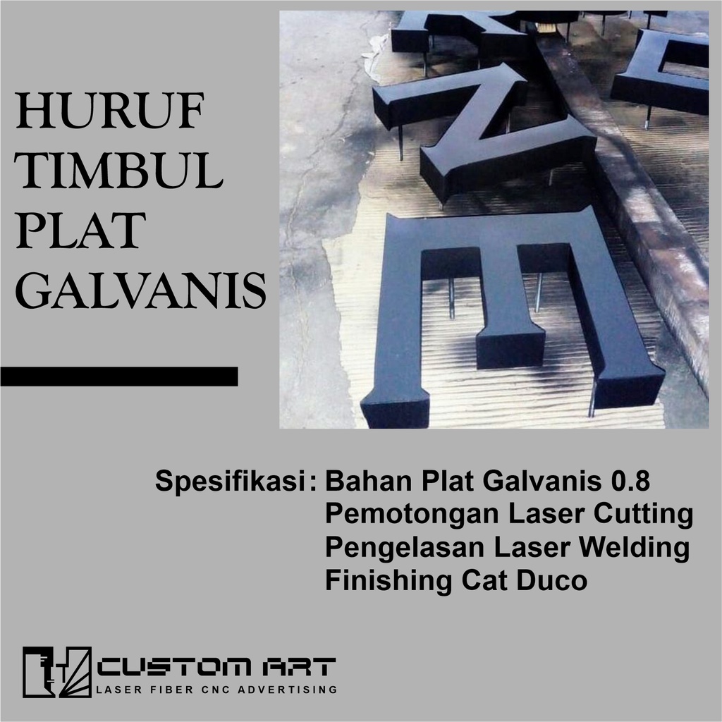 Jual Huruf Timbul Plat Besi / Letter Sign Huruf Timbul Galvanis ...