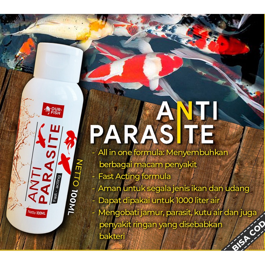 Jual Obat Ikan Anti Jamur, Kutu & Parasit ANTI PARASITE 100ML Obat Ikan ...