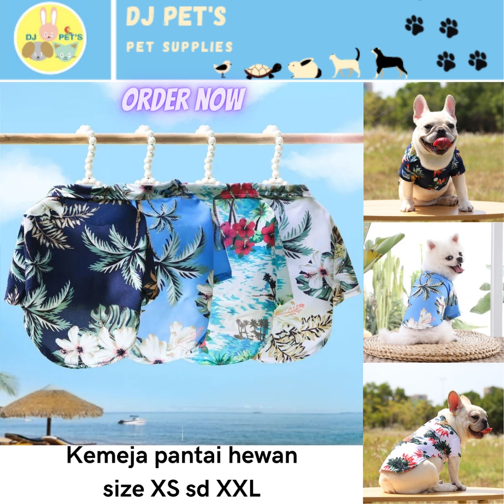 Jual Baju anjing dan baju kucing pet clothes kemeja pantai hewan anabul PET2027 | Shopee Indonesia