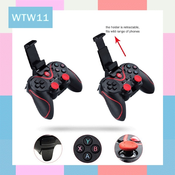 Jual X3 Wireless Controller X3 Gamepad Joystick Bluetooth Plus Holder ...