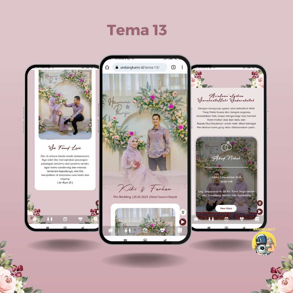 Jual Undangan Web Online Digital Pernikahan Tema 13 | Undangan Web ...
