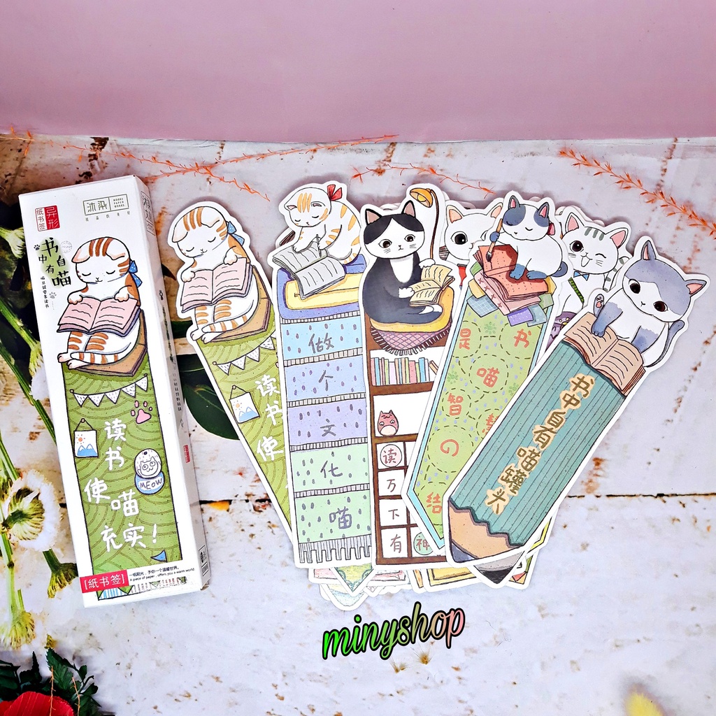 Jual Penanda Pembatas Buku Bookmark Lucu Bahan Kertas Model Kucing ...