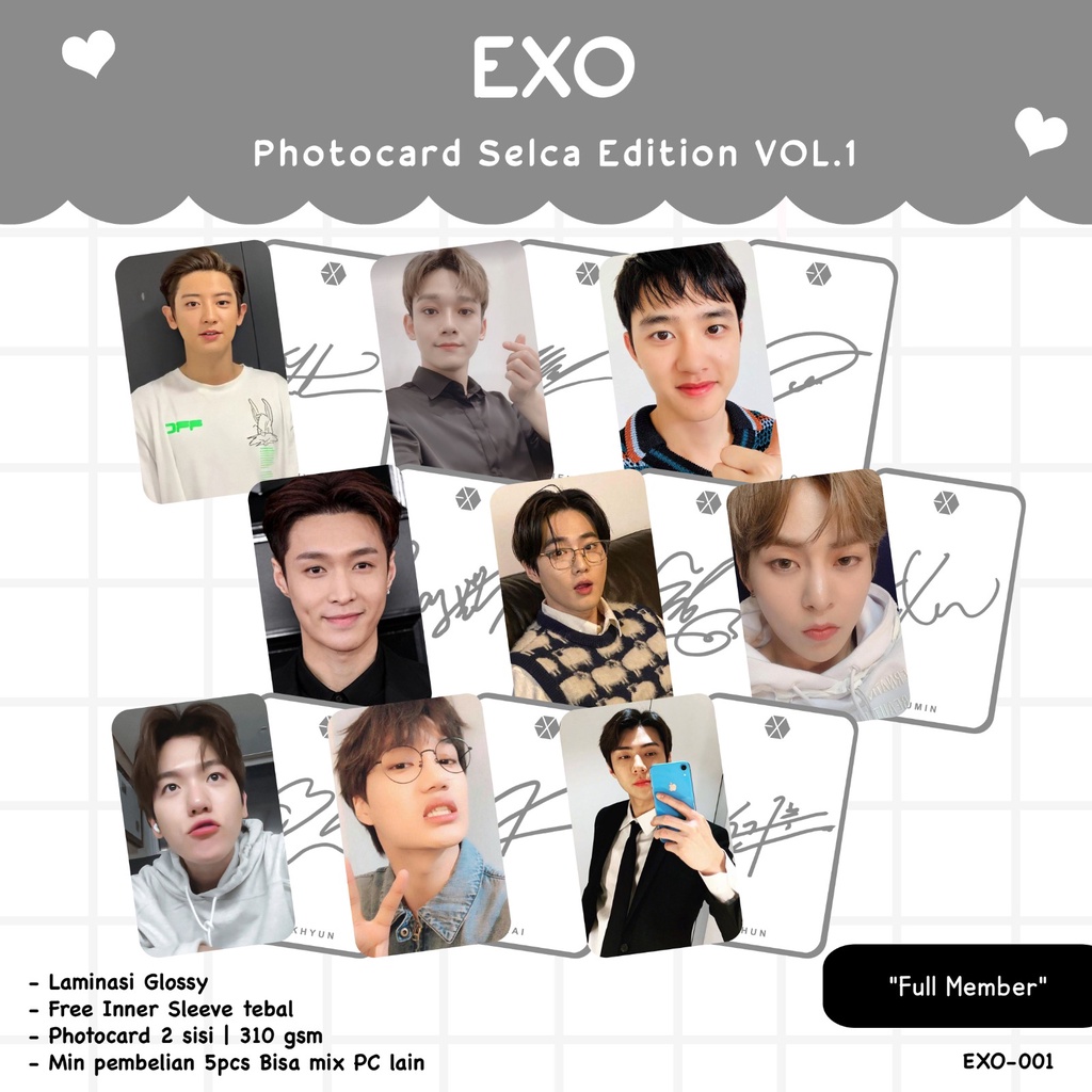 Jual PHOTOCARD EXO EDISI MIRROR SELFIE SELCA EDITION VOL.1 TANDA TANGAN MEMBER KPOP IDOL GLOSSY ...