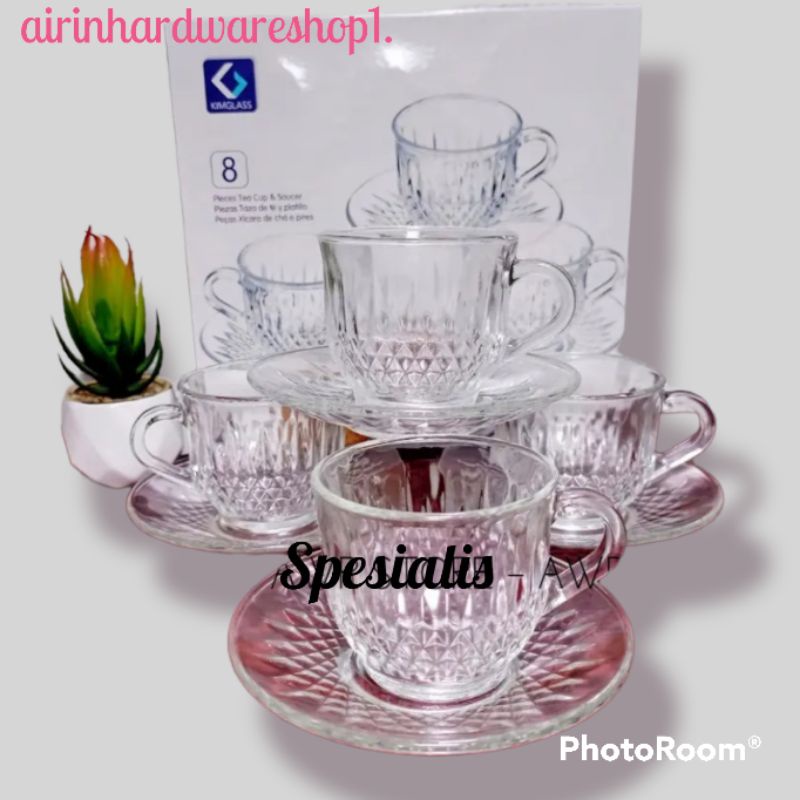 Jual Gelas set beling dan tatakan Rio KIMGLASS | gelas teh kopi bisa ...