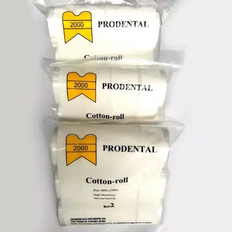 Jual TERLARIS- Dental Cotton roll prodental/ kapas gulung 100% kapas ...