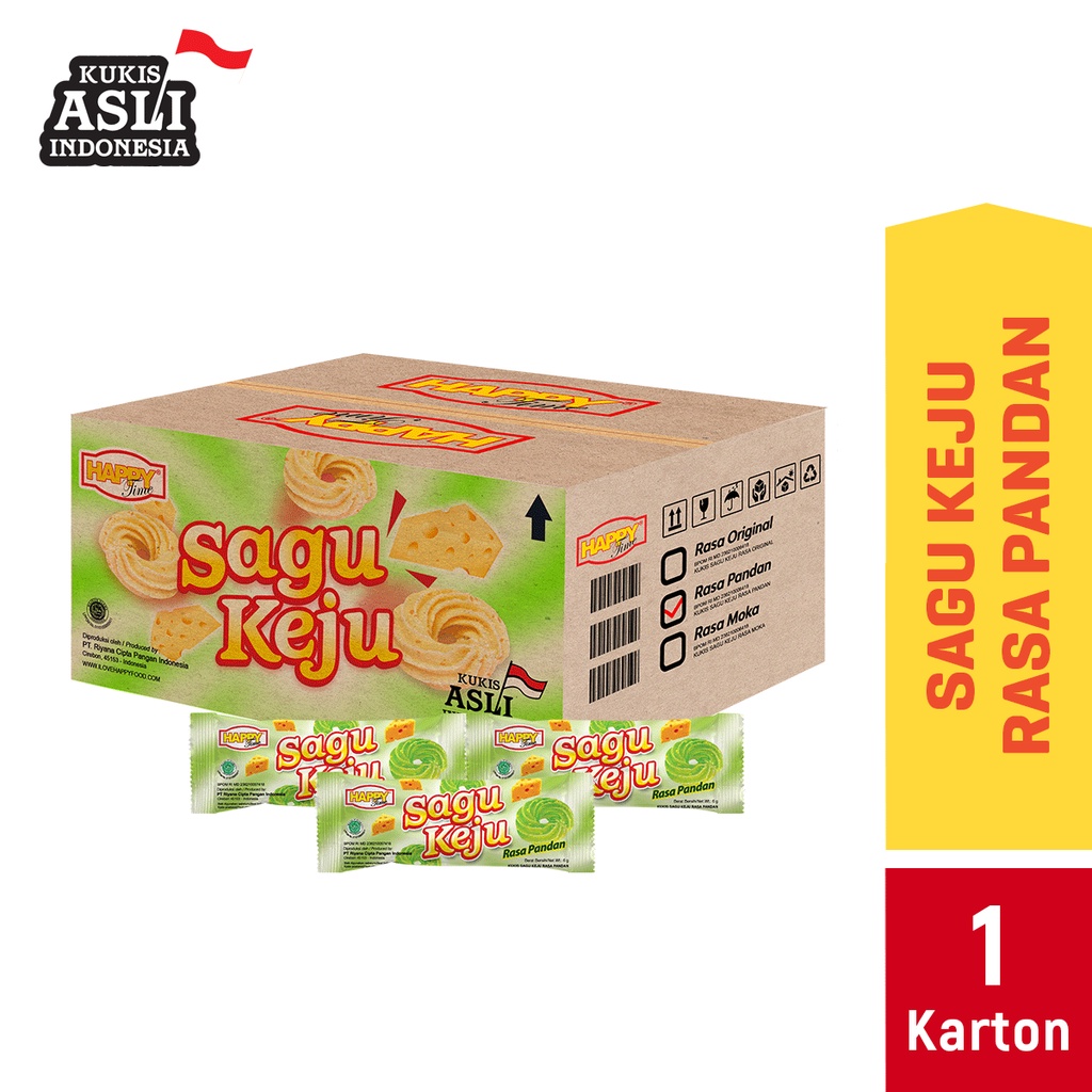Jual Happy Time Sagu Keju Pandan (1 Karton isi 6 pack) | Shopee Indonesia