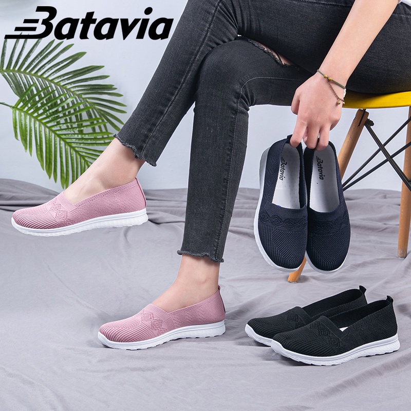 Jual (COD)Batavia Shoes sepatu sepatu wanita sepatu flat rajut Sepatu ...