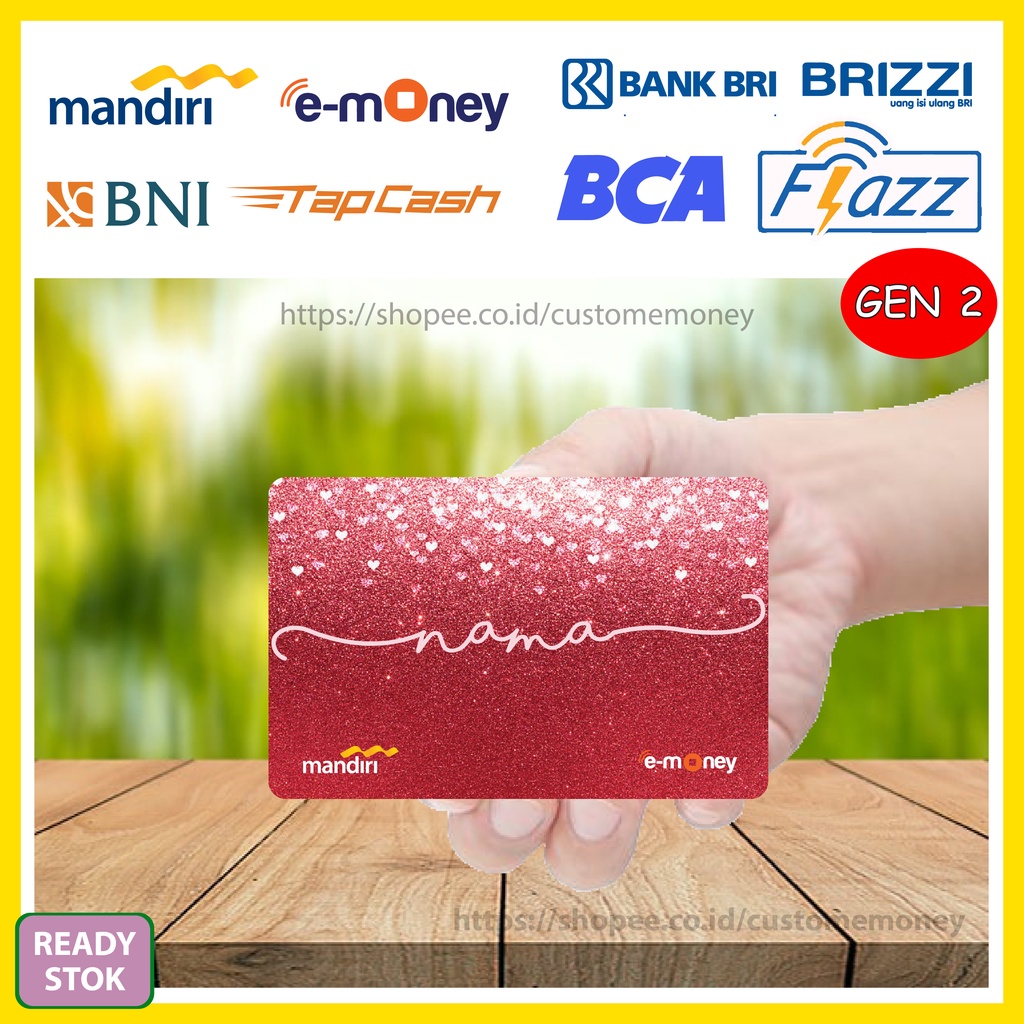 Jual KARTU EMONEY DESIGN NAMA BLINK LOVE RED KARTU ETOLL EMONEY MANDIRI ...
