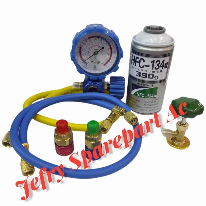 Jual PAKET ISI FREON AC MOBIL DAN KULKAS R134A R134 SINGLE QC12 5MACAM ...